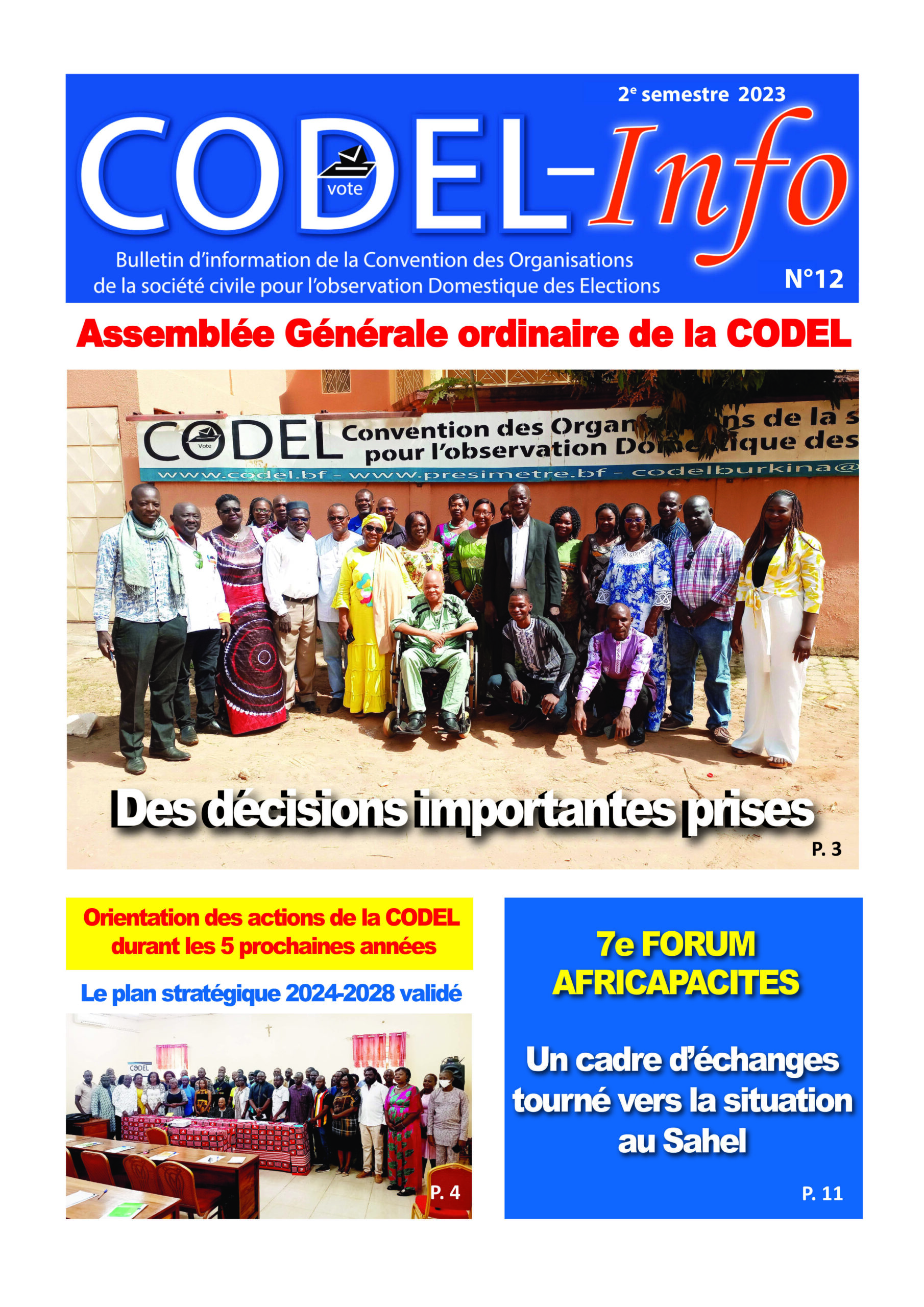 CODEL-INFO N°12 du 2e semestre 2023 | CODEL Burkina